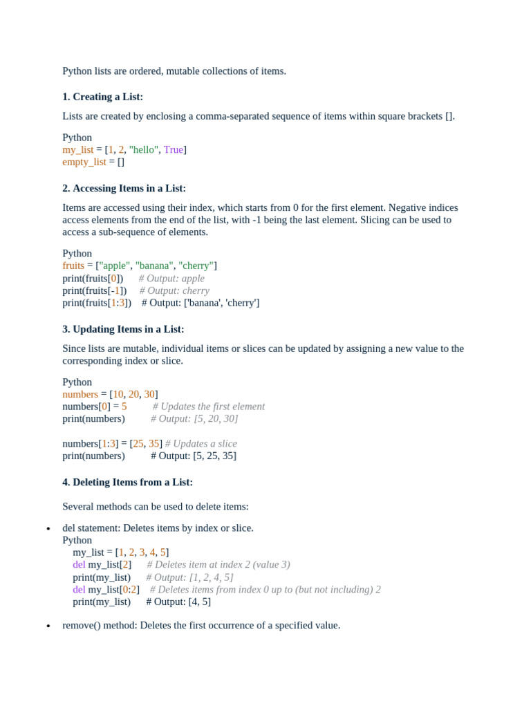 Python Lists Are Ordered | PDF