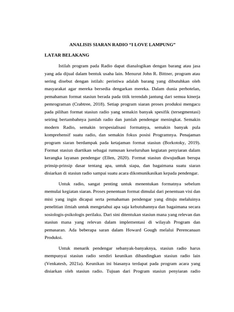 Analisis Siaran Radio | PDF