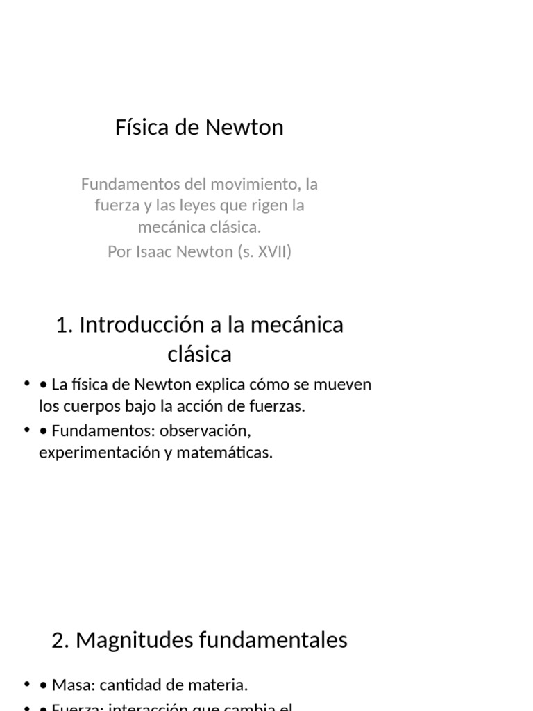 Fisica de Newton | PDF | Fuerza | Las leyes del movimiento de Newton