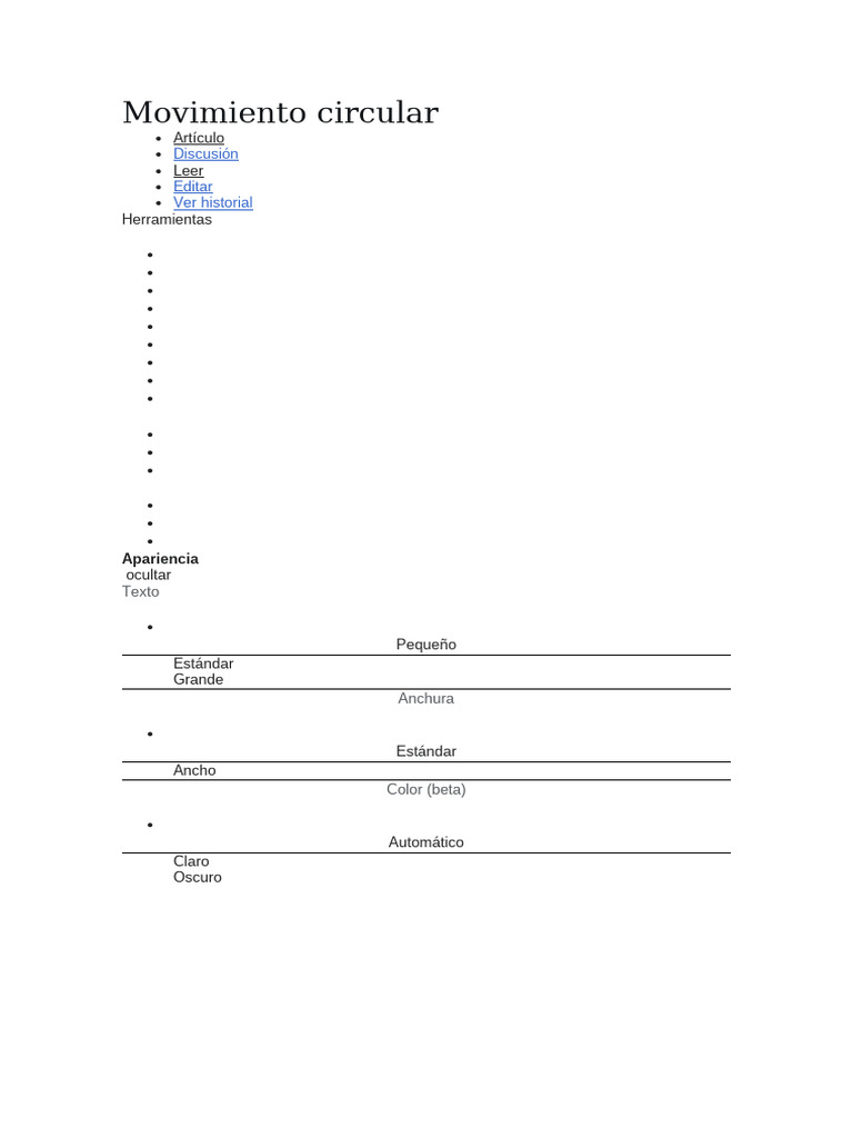 Movimiento Circular - Matematicas | PDF | Esfuerzo de torsión | Aceleración