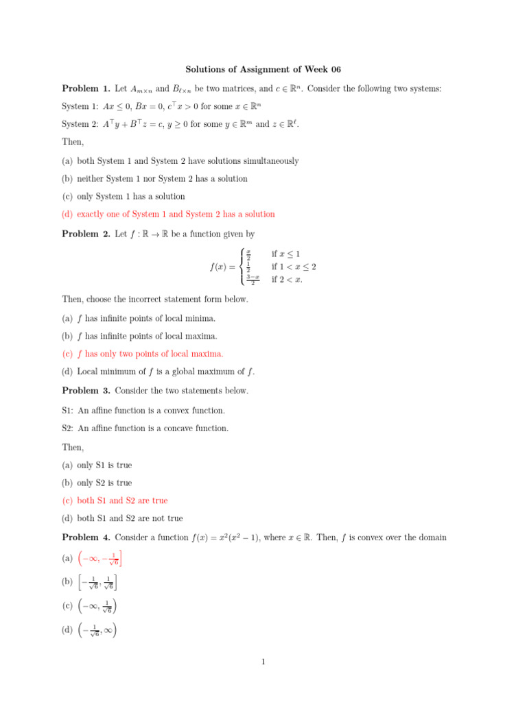 Solution Week6 2025 | PDF | Algebra | Linear Algebra