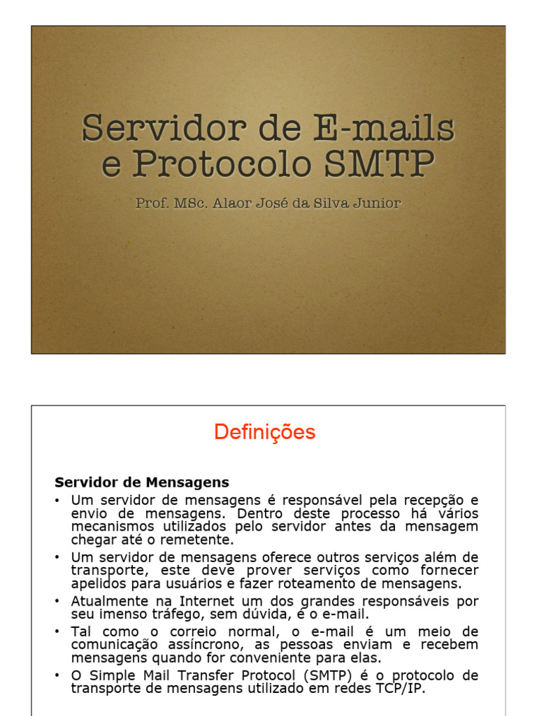 Servidor de E-mails e Protocolo SMTP | PDF | Porta (rede de ...