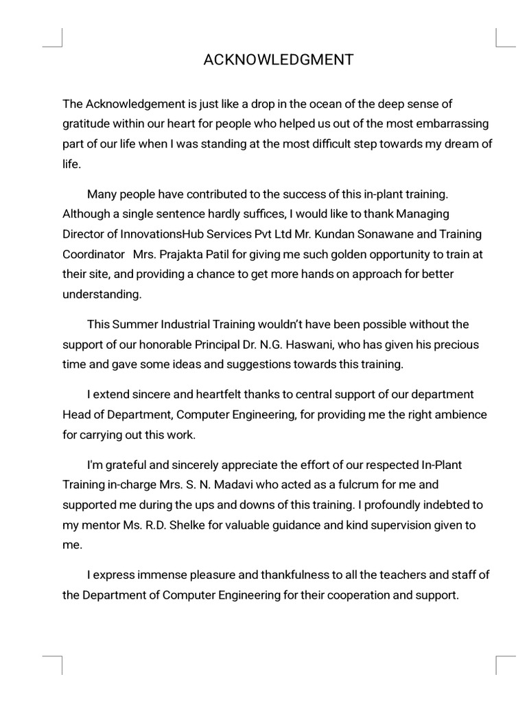 Acknowledgement & Abstract Mayur Patil | PDF | Computing