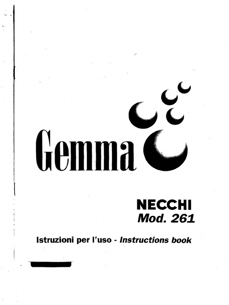 Necchi 261 Gemma Sewing Machine Instruction Manual | PDF
