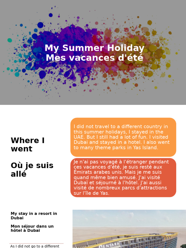Mes Vacances D'été | PDF
