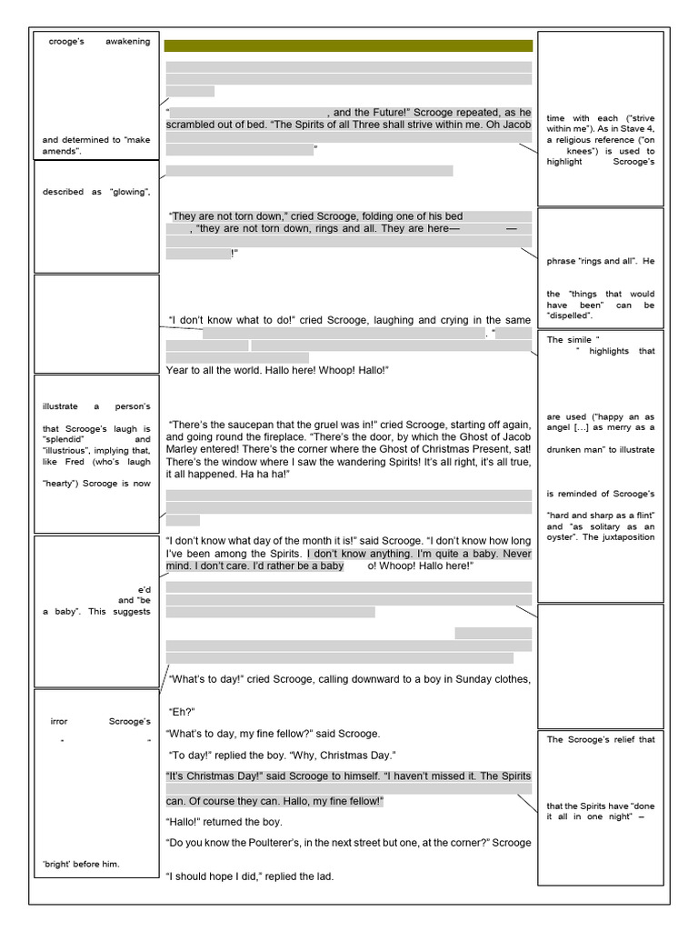 A Christmas Carol Stave Five Fully Annotated | PDF | Ebenezer Scrooge ...