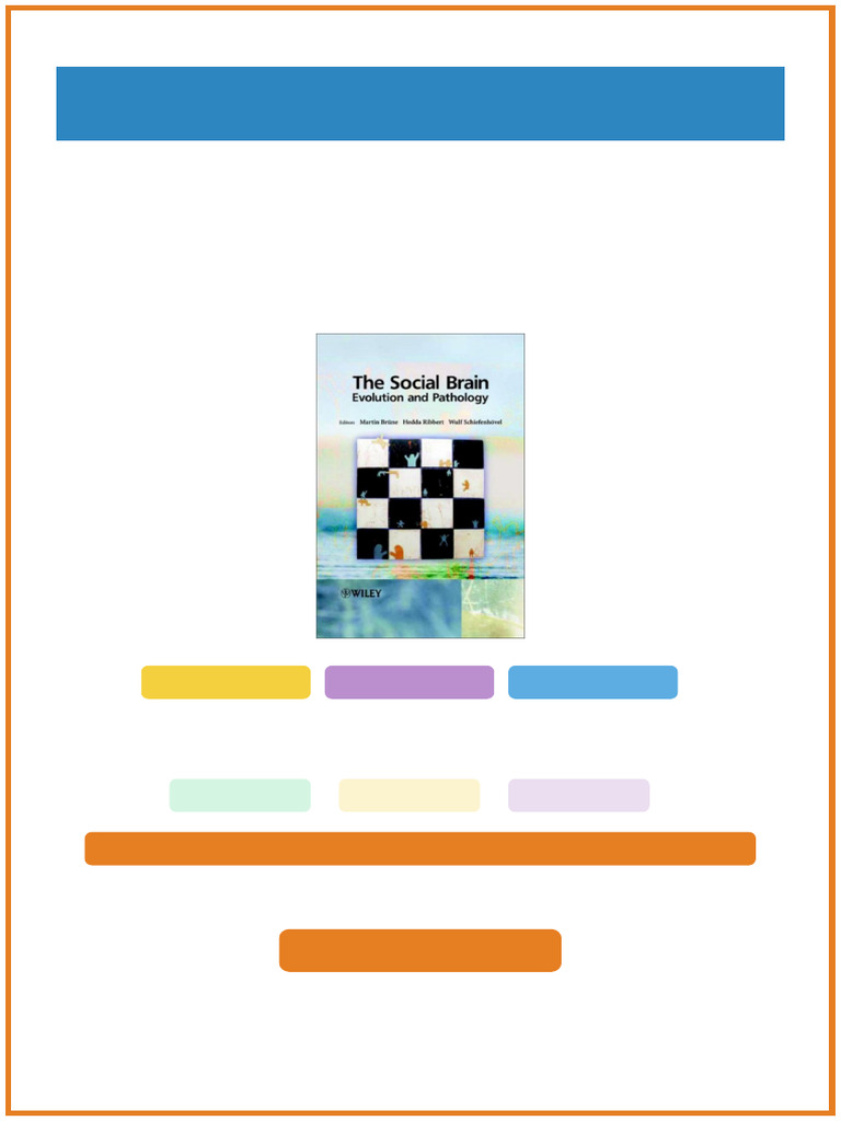The Social Brain Evolution And Pathology 1st Edition by Martin BrÃ¼ne ...