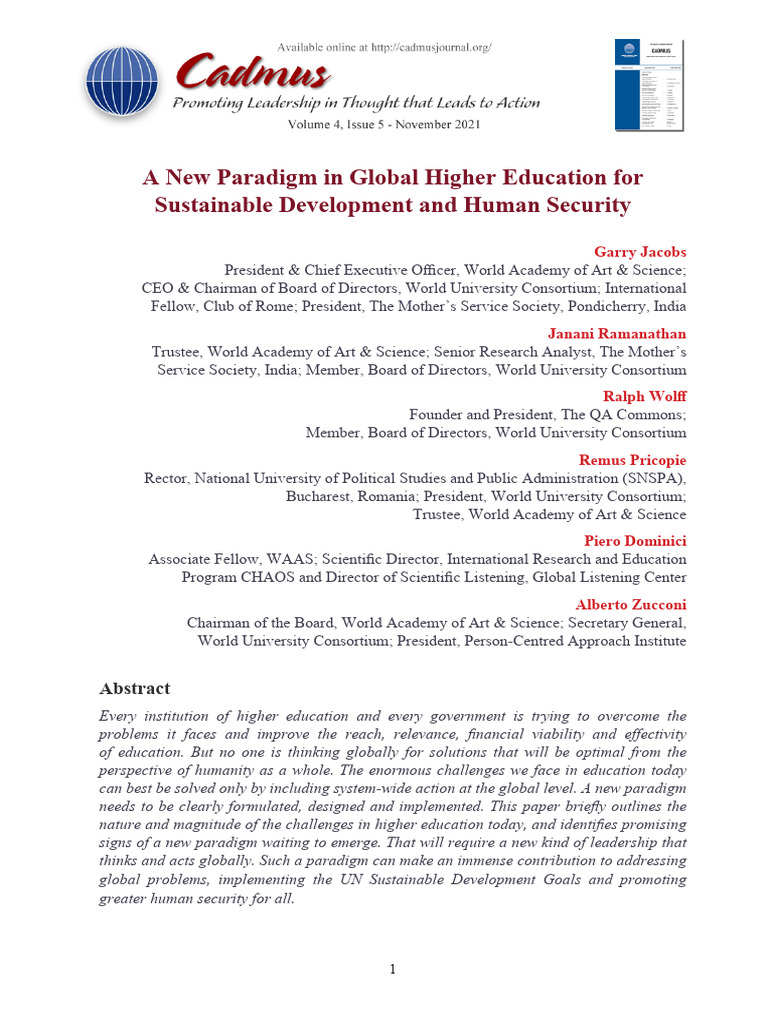 Global Higher Education Paradigm Shift | PDF | Distance Education ...