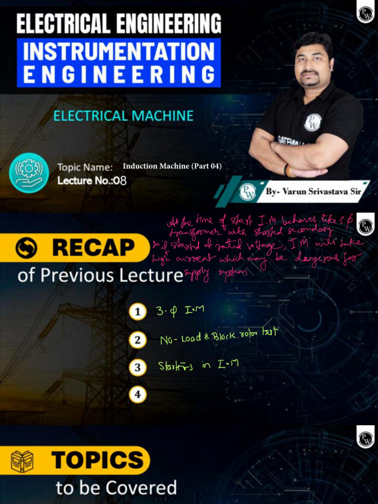 Induction Machine (Part 04) (Lec 08) Class Notes - 250810 - 131902 | PDF