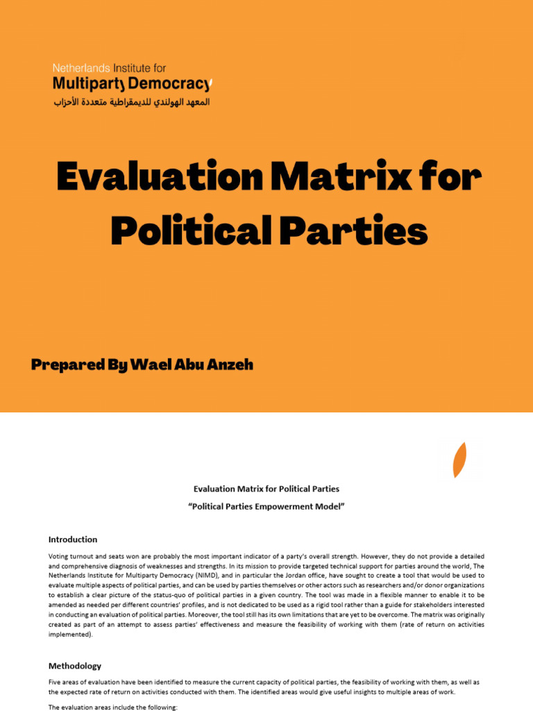 Evaluation Matrix For Political Parties English | PDF | Evaluation | Policy