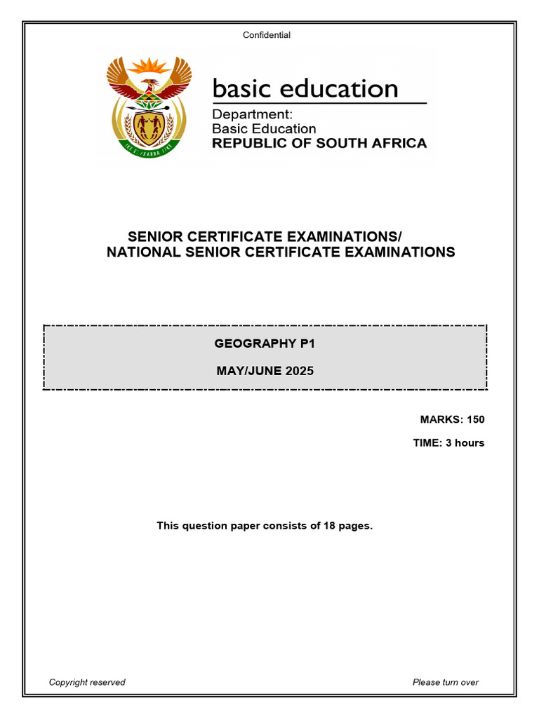 Geography P1 Exam Paper May/June 2025 | PDF | Contour Line | Mining
