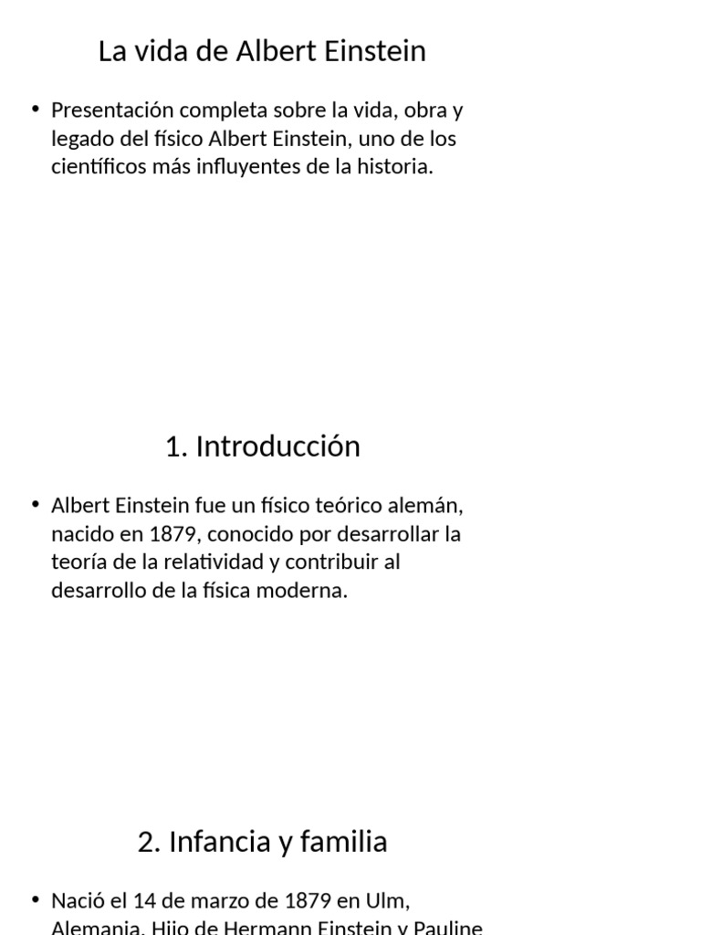 La Vida de Albert Einstein | PDF | Albert Einstein | Física