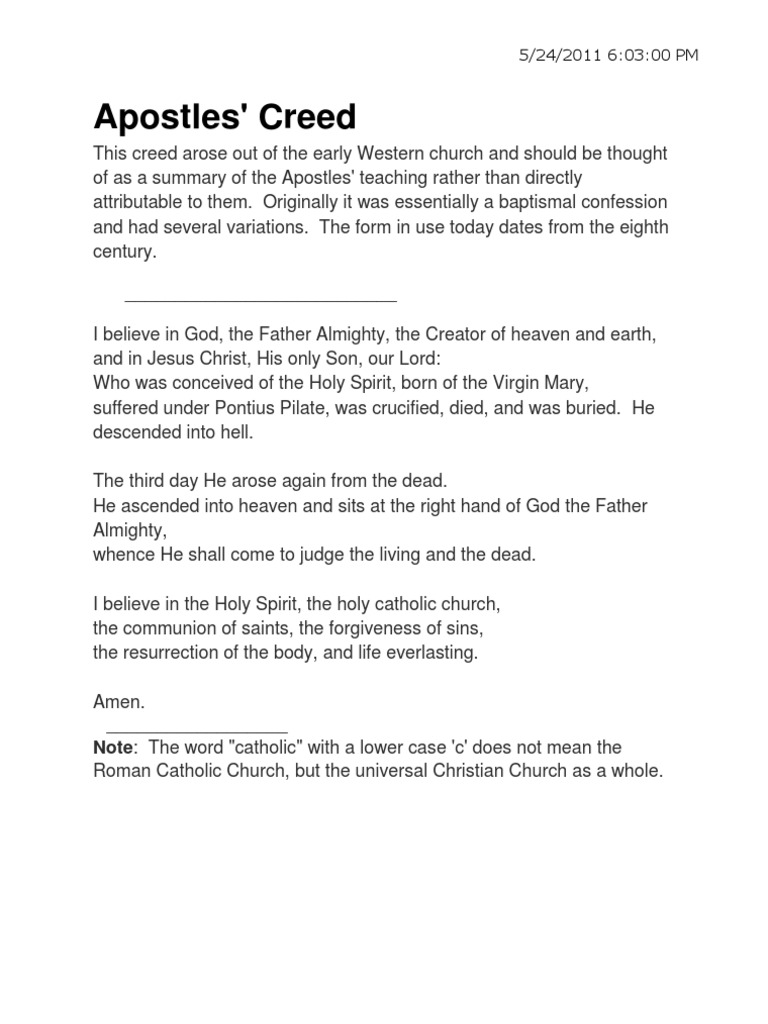 Apostles Creed | PDF