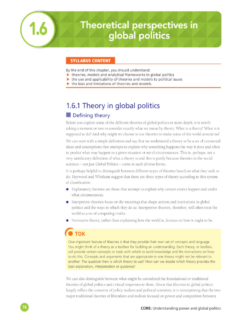 Theoretical Perspectives in Global Politics | PDF | Postcolonialism ...