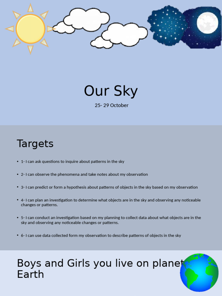 Exploring Patterns in the Sky | PDF