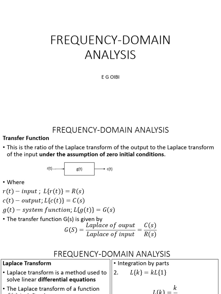 Frequency-Domain Analysis | PDF | Laplace Transform | Mathematical Objects
