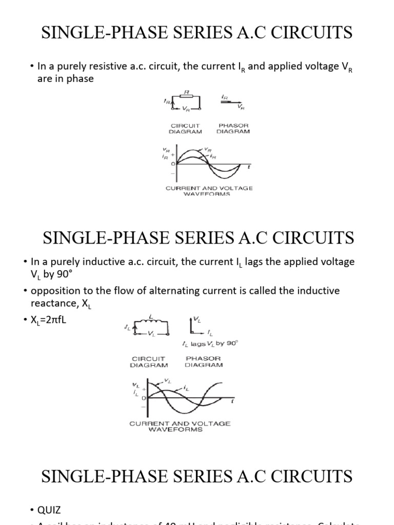 Single-Phase Series Ac Circuits | PDF | Ac Power | Electrical Impedance