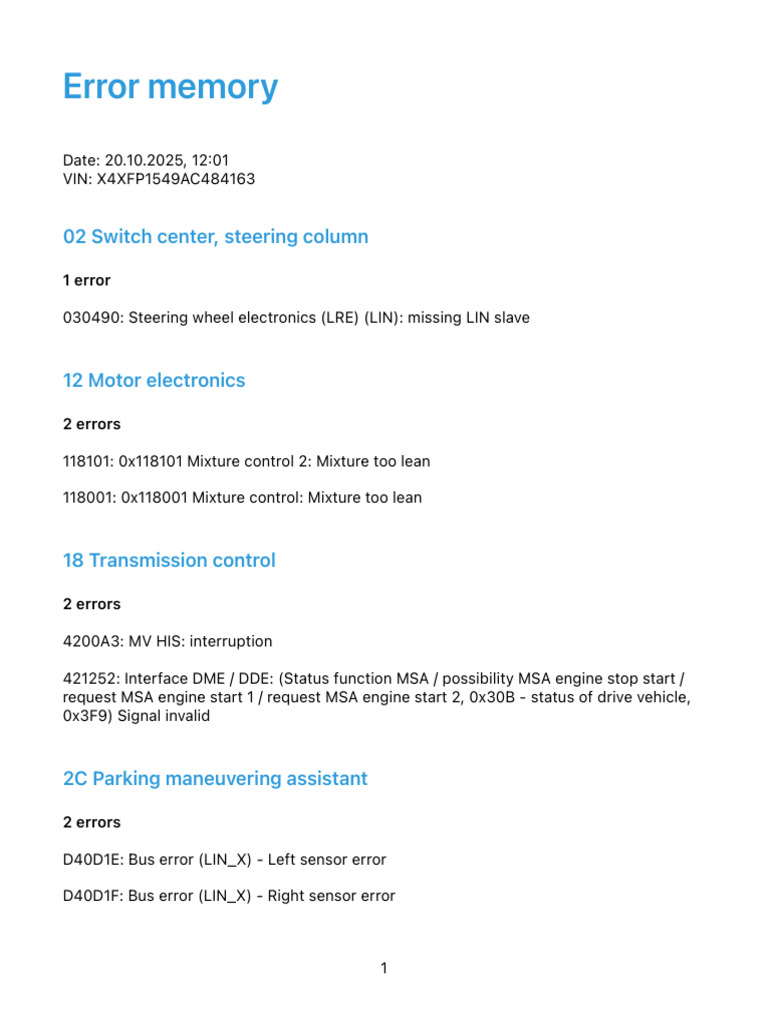 Error Memory-20-10-2025 | PDF