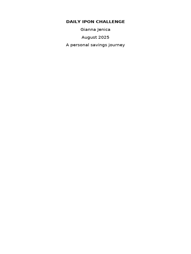 Daily Ipon Challenge: Savings Tracker | PDF