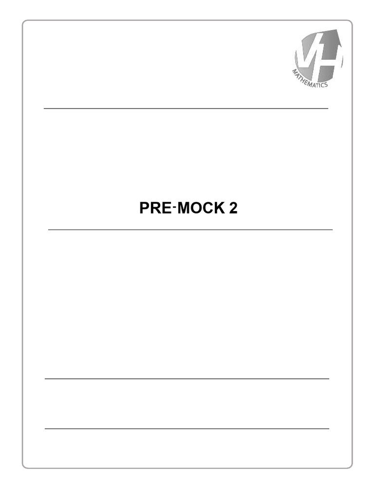 Alevel Pure Mathematics p1 Pre Mock 2 | PDF | Equations | Curve