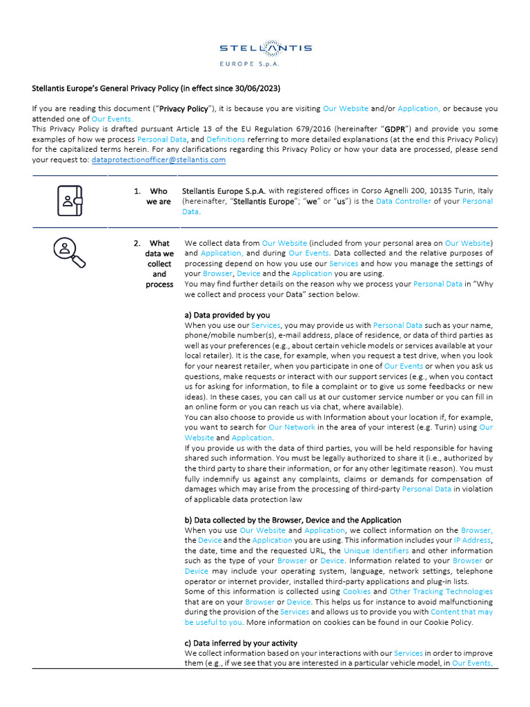 Stellantis Europe Privacy Policy HR en | PDF | Http Cookie | Privacy