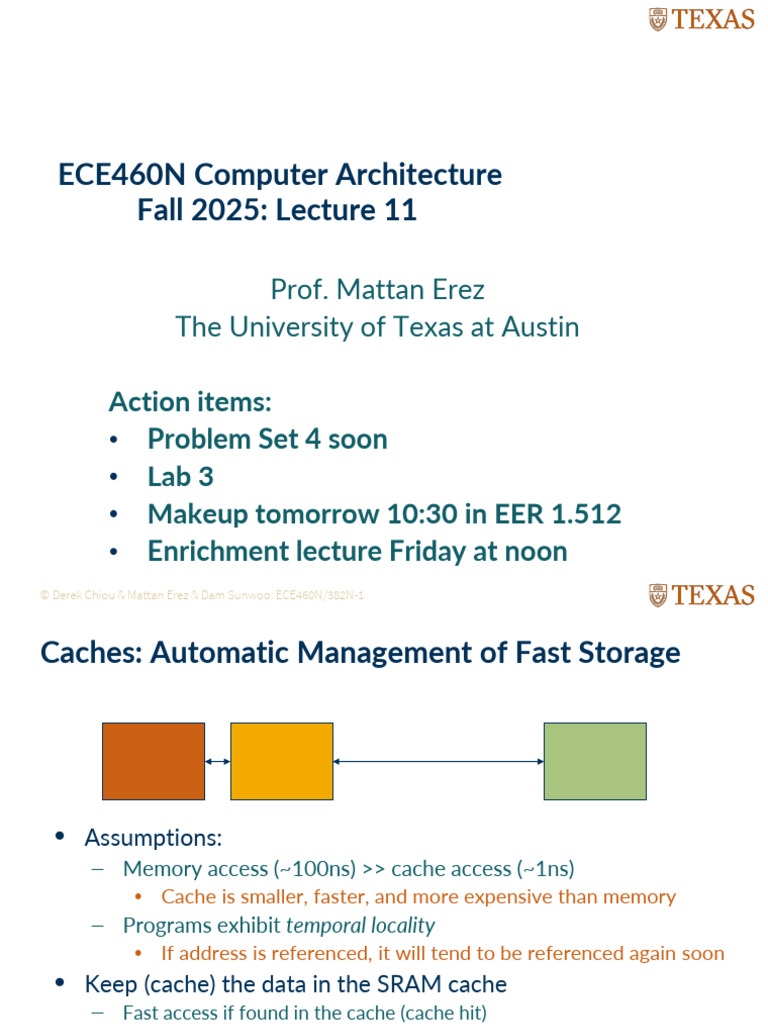 Cache Management in ECE460N Lecture 11 | PDF | Cpu Cache | Cache ...