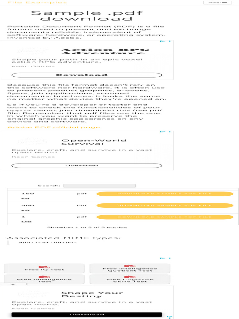 Sample PDF File Downloads | PDF