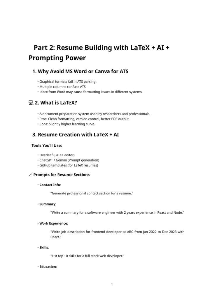 ATS-Friendly Resumes with LaTeX | PDF