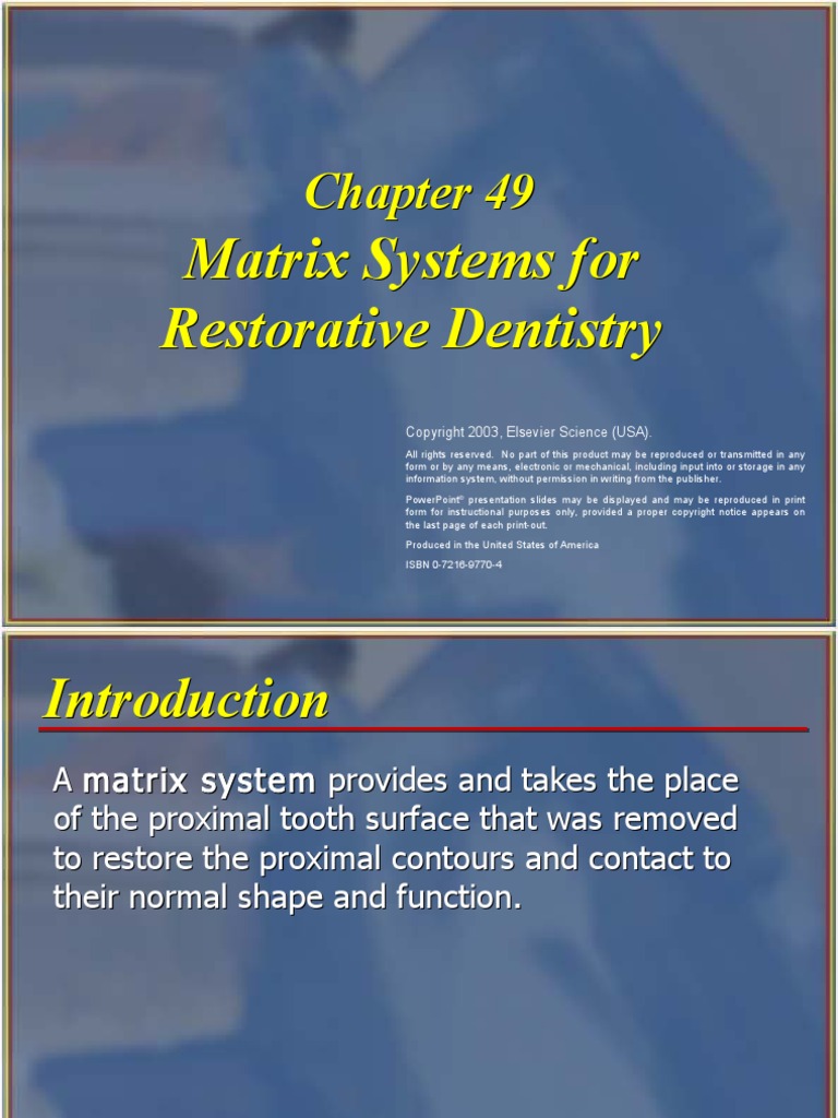 Dental Matrices Types | PDF | Dentistry Branches | Mouth