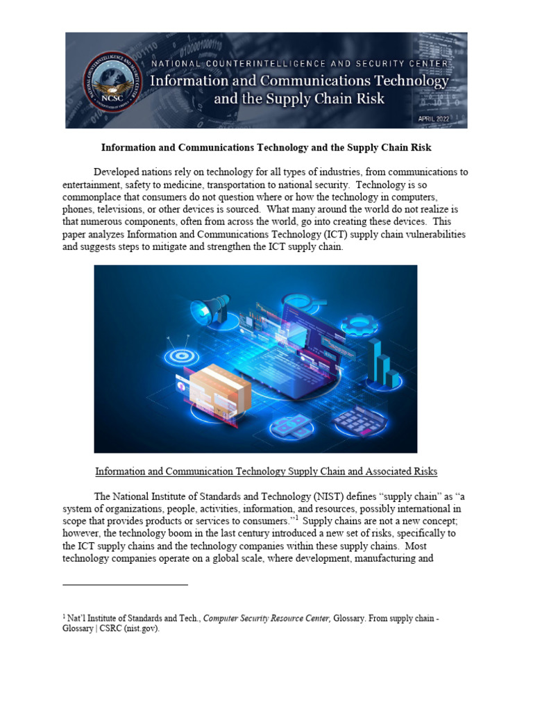 ICT Supply Chain Risk Analysis | PDF | Computer Security | Security