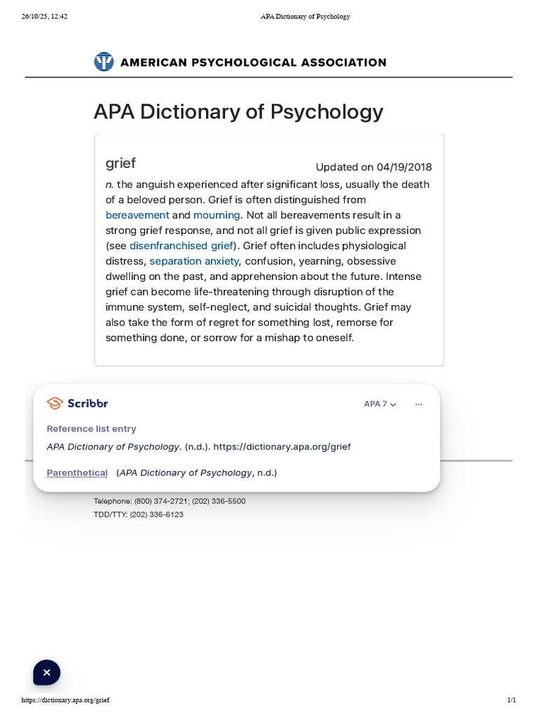 APA Dictionary of Psychology | PDF