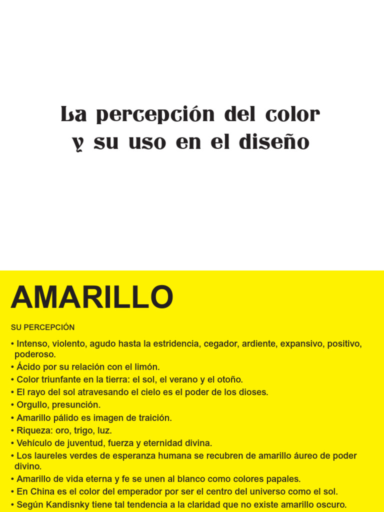 Percepción Del Color EN DISEÑO Gráfico | PDF | Color | Amarillo