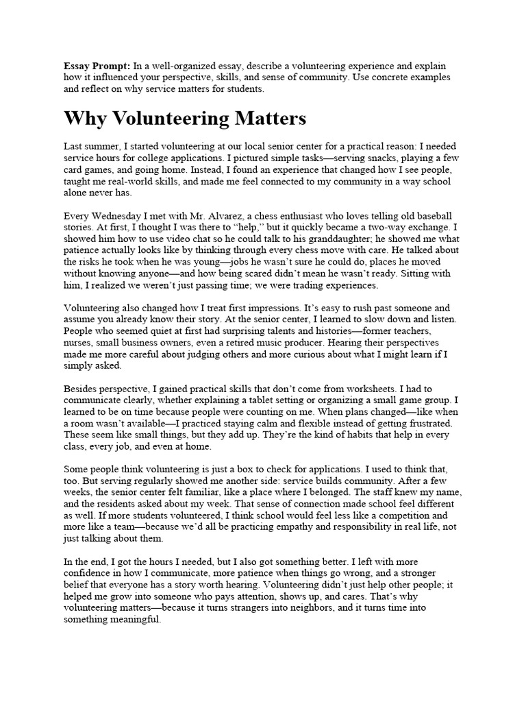 The Impact of Volunteering on Growth | PDF