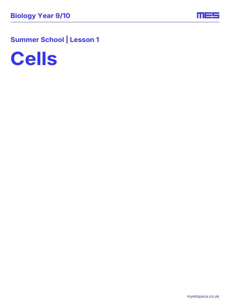 Year 9/10 Biology: Cells & Microscopy Guide | PDF