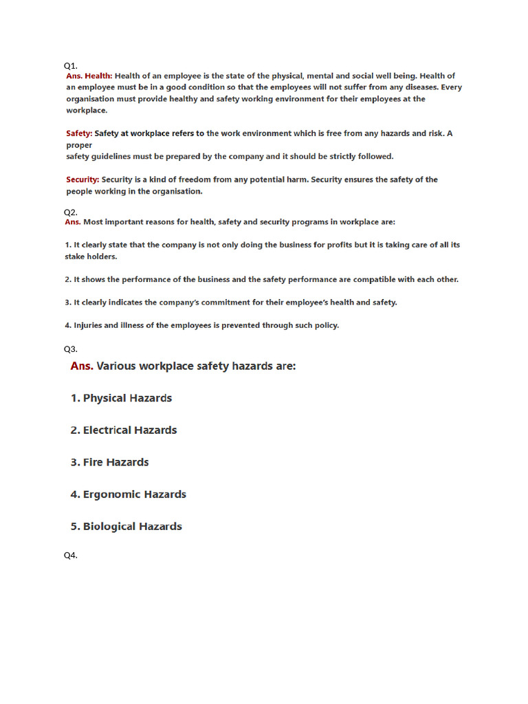 Health and Safty Hazards | PDF
