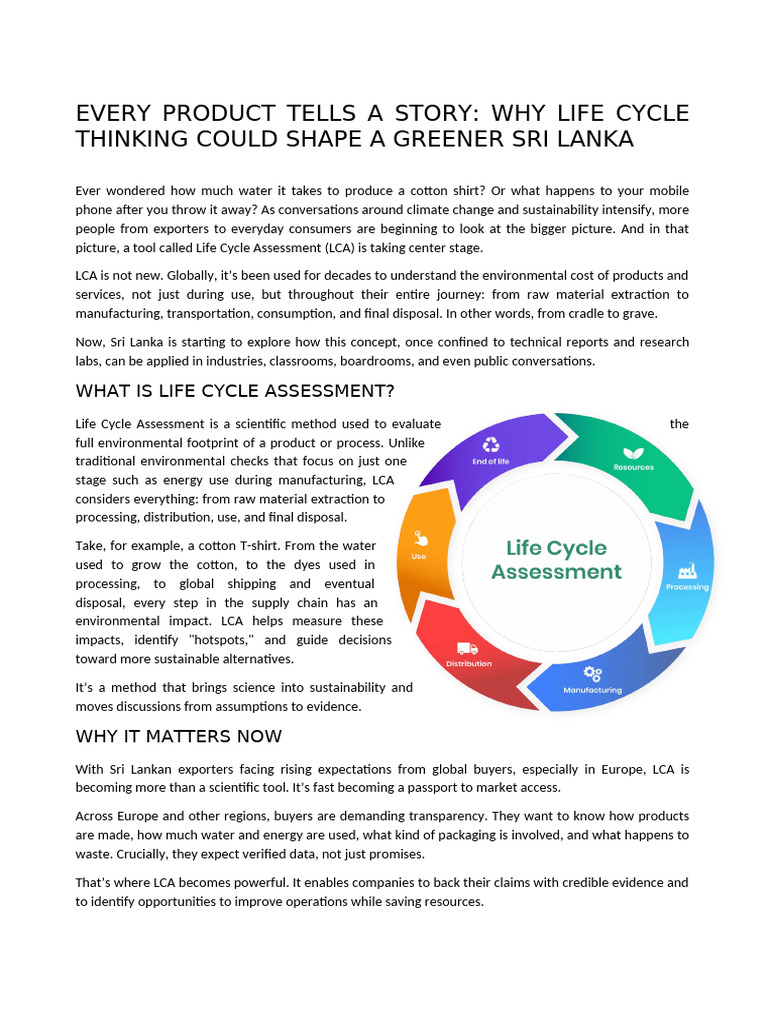 Every Product Tells A Story, Why Life Cycle Thinking Could Shape A ...