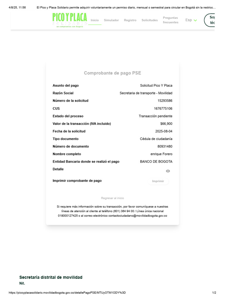 Comprobante de Pago PSE: Sop Téc | PDF