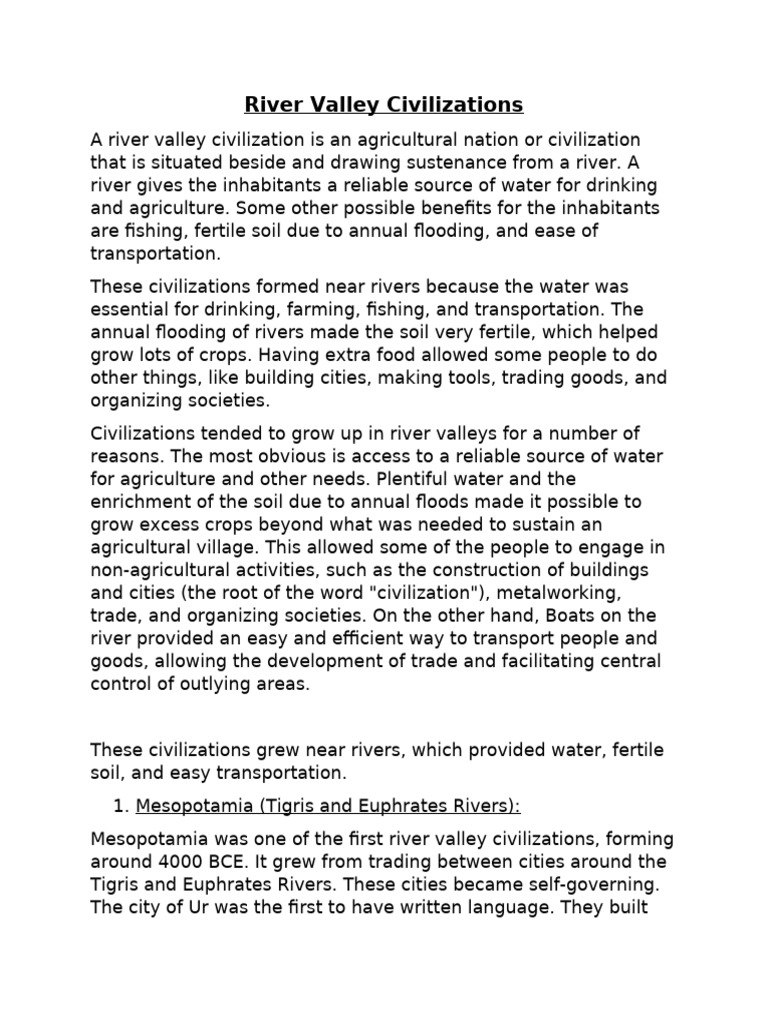 River Valley Civilizations | PDF