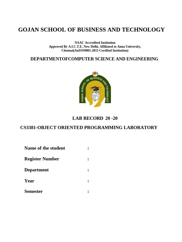 Oops Lab Record Cse | PDF | Queue (Abstract Data Type) | Area