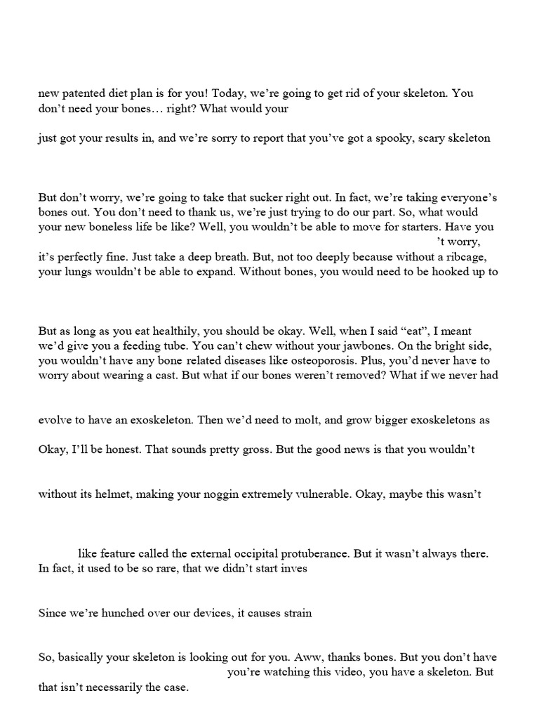 What If We Didn't Have Bones | PDF | Skeleton | Bone