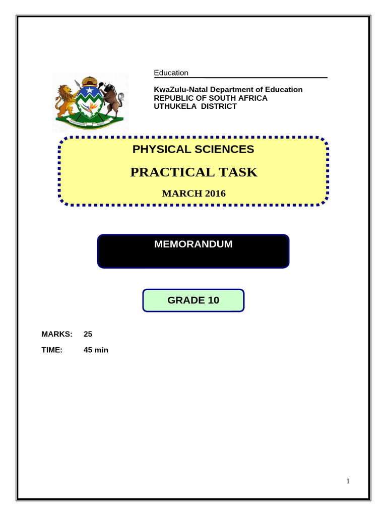 Grade 10 Physical Sciences Practical Task | PDF | Liquids | Temperature
