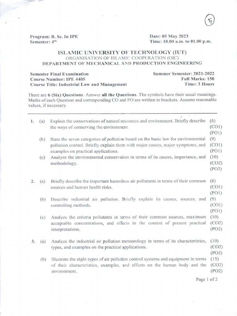 IPE 4405 Industrial Law and Management 20 Batch | PDF
