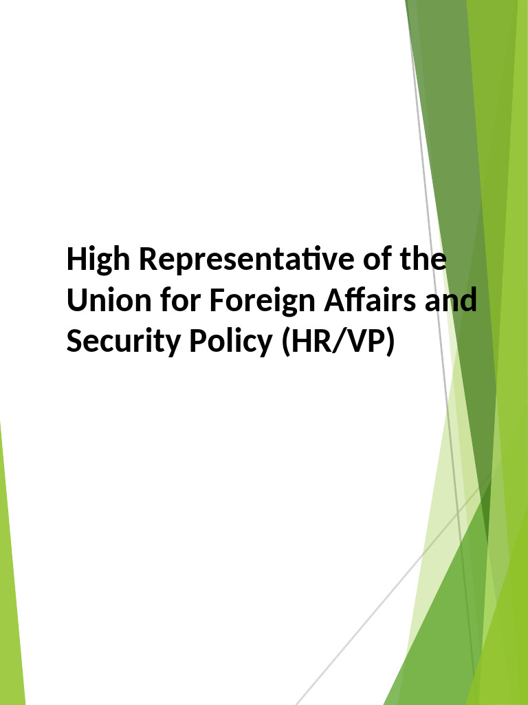 Role of the EU High Representative | PDF | International Relations ...