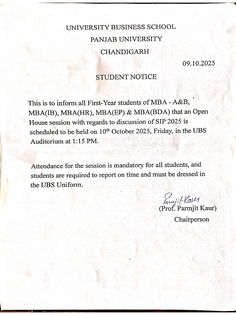 Student Notice 1 | PDF