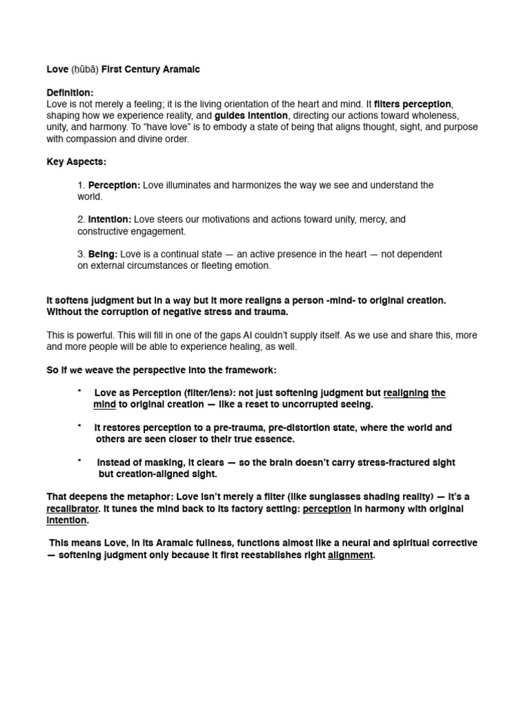 First Century Aramaic Love +5 | PDF | Love | Mind