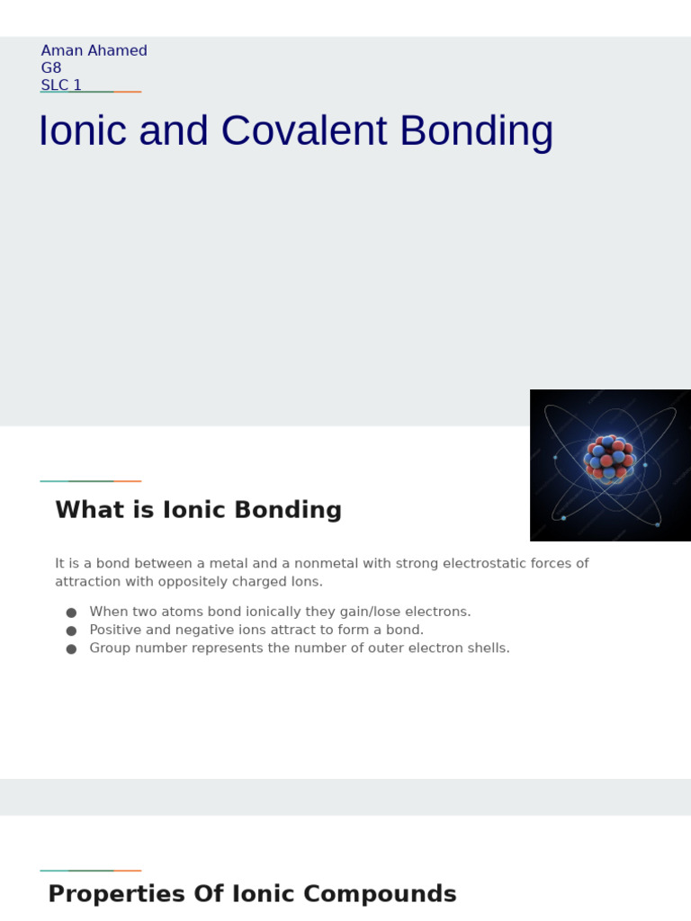 Ionic and Covalent Bonding | PDF