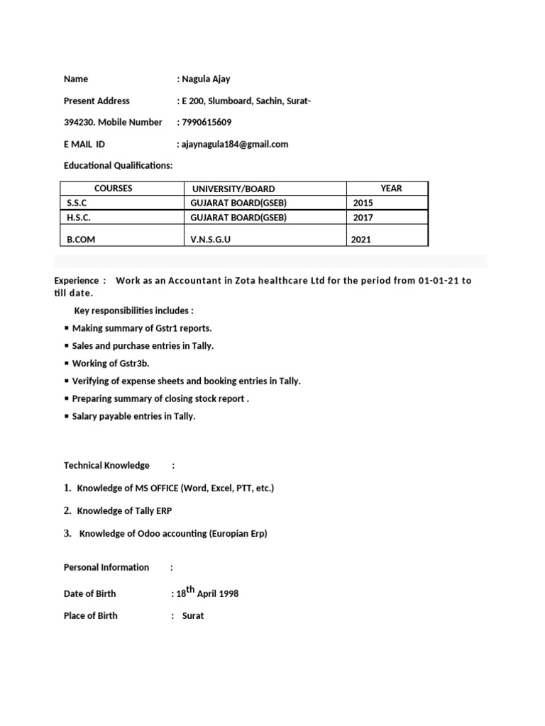 Ajay Resume | PDF