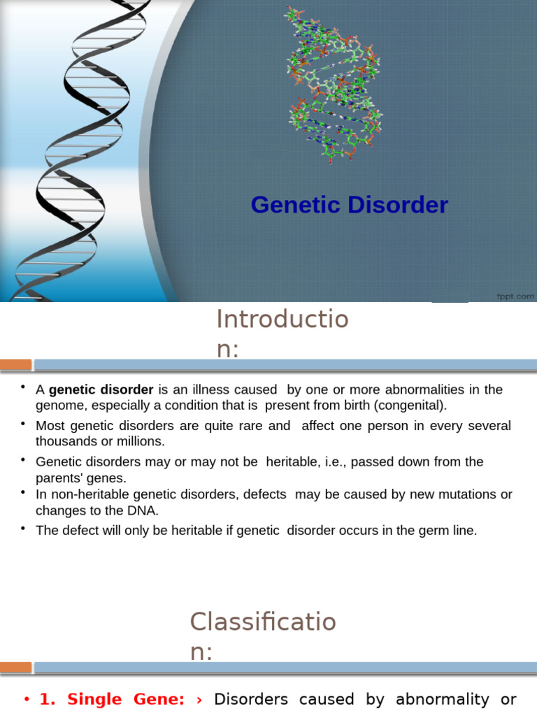 Lecture Genetic Disorder | PDF | Genetic Disorder | Down Syndrome