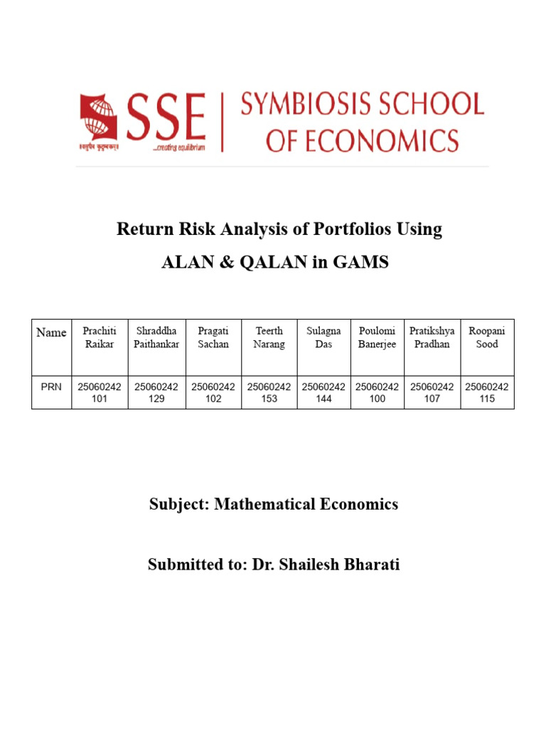 Group1 - Alan Vs Qalan Report | PDF | Modern Portfolio Theory ...