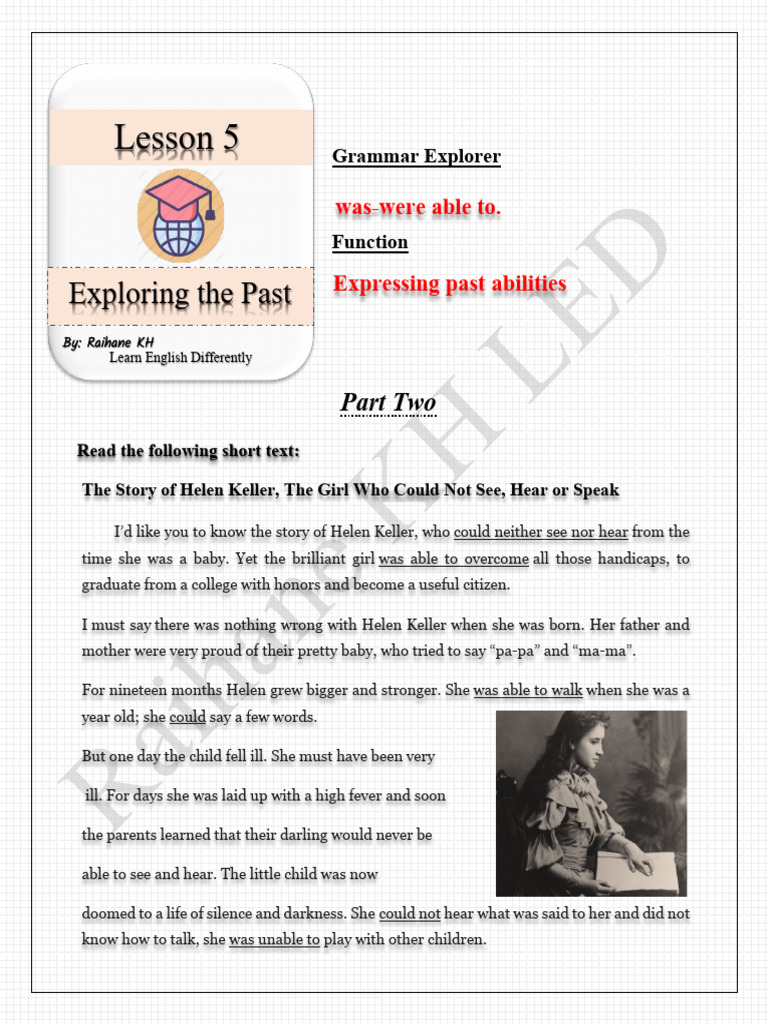 English Lessons3as Rayhane-05b-Past Abilities | PDF | Verb | Language ...